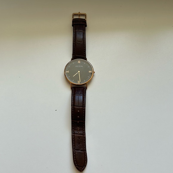 Aeon | Accessories | Mens Aeon Watch With Brown Leather Wrist Great ...